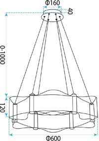 Toolight Rea, ZÁVĚSNÁ STROPNÍ LAMPA G151-CP GOLD, OSW-04707
