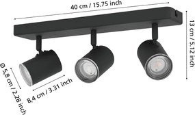 Eglo 901966 - Koupelnové bodové svítidlo CONSUMA 3xGU10/5W/230V IP44 černá