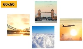 Set obrazů cesta do Londýna - 4x 60x60 cm