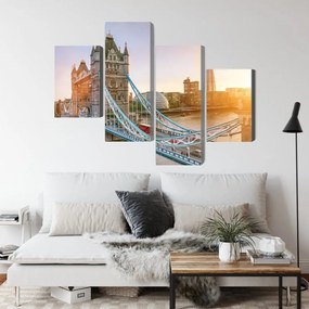 Vícedílný obraz Tower Bridge Při Východu Slunce Nedostatek Nedostatek Přírodní plátno 240x150