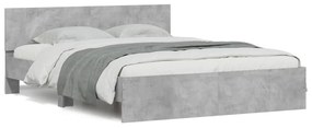 vidaXL Rám postele s čelem betonově šedý 140 x 200 cm