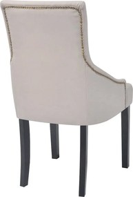 Jídelní židle 2 ks krémově šedé textil 242402