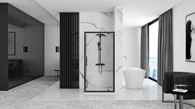 Sprchový kout REA RAPID SWING 90/dveře x 100/zástěna cm, černý