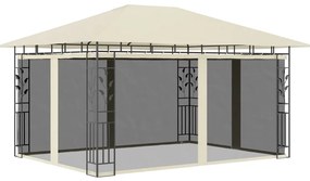 vidaXL Marketos Altán s moskytiérou 4 x 3 x 2,73 m krémový 180 g/m²