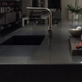 Sink Quality Crypton 60, kuchyňský granitový dřez 535x400x205 mm + černý sifon, černá, SKQ-CRY.C.1KBO.60.XB