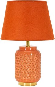 Oranžová keramická stolní lampa s textilním stínidlem (výška 44 cm) – Mauro Ferretti