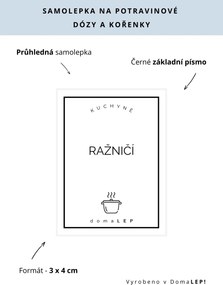 Samolepka na kořenky RAŽNIČÍ průhledná 3 × 4 cm základní písmo