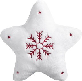 VÁNOČNÍ DEKORAČNÍ POLŠTÁŘ SNOWFLAKE2 36X36 CM BÍLÝ