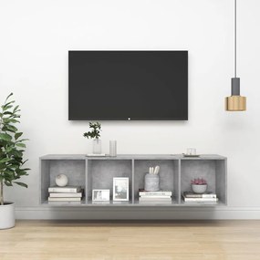 Nástěnná TV skříňka betonově šedá 37 x 37 x 142,5cm dřevotříska