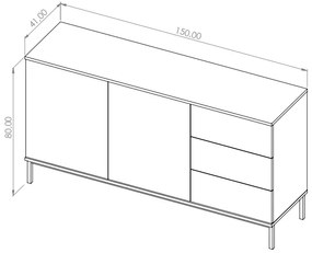 Gib Prostorná komoda Querty - bílá