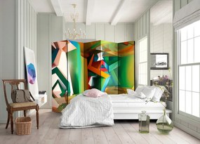 Pokojová zástěna Barevný prostor II - abstraktní a barevné geometrické tvary