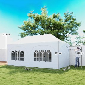 3 x 6 m pop-up pavilon s bočními stěnami, 6 pytlů s pískem, výškově nastavitelná střecha, stan pro zahradní párty s přepravní taškou