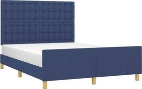 Rám postele bez matrace modrý 140 x 190 cm textil 3125379