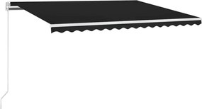 Ručně zatahovací markýza s LED světlem 400 x 300 cm antracitová 3068904