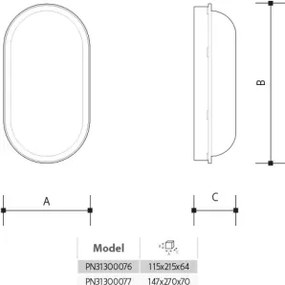 Svítidlo IP44 OVAL MAXI 20W neutrální Panlux PN31300077