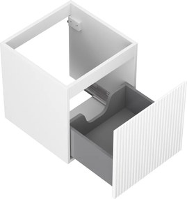 Mexen Rivel, koupelnová skříňka 45 cm, 1 zásuvka, drážkovaná, bílá matná, 91A20-04547-1-BF01