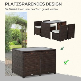Outsunny polyratanový zahradní set 5 ks zahradní nábytek lounge set, odolný proti povětrnostním vlivům a elegantní pro balkon terasu | Aosom.de