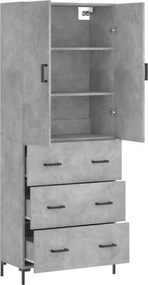 Skříň highboard betonově šedá 69,5x34x180 cm kompozitní dřevo 3195847