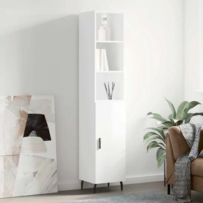 vidaXL Skříň highboard 34,5 x 34 x 180 cm kompozitní dřevo [3189653] Barva: bílá s vysokým leskem