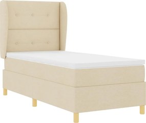 Postel s boxspringem s čelo Krémová 190 x 90 cm textil 3340730