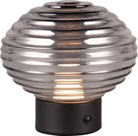 Černo-šedá stmívatelná LED stolní lampa se skleněným stínidlem (výška 14,5 cm) Earl – Trio