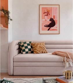 Béžová sametová rozkládací/s úložným prostorem pohovka levý roh 223 cm Fabillo – ELTAP