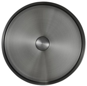Sapho Sapho, AURUM nerezové umyvadlo, průměr 38cm, včetně výpusti, gun metal, AU101
