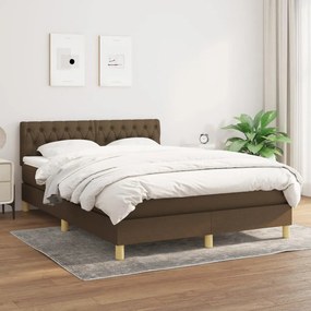 Box spring postel s matrací tmavě hnědá 140x200 cm textil 3140860