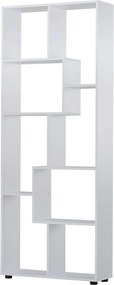 HOMCOM Moderní vertikální knihovna s 8 policemi z E1 dřevotřísky 70 x 24 x 178 cm bílá | Aosom