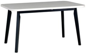 Jídelní stůl rozkládací Wexi černé nohy a bilá deska stolu