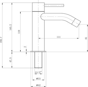 Sapho Small umyvadlová stojánková baterie na studenou vodu 145 mm chrom SM24