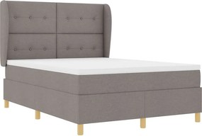 Postel s boxspringem s čelo Taupe 200 x 140 cm textil 3340757
