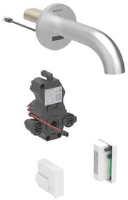 Geberit Piave - Elektronický umyvadlový ventil pod omítku, pro studenou vodu, napájení z generátoru, easy to clean, kartáčovaná nerez 116.265.SN.1