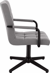 LuxuryForm DESIGN Otočná židle VERONA BLACK na černém kříži - šedá