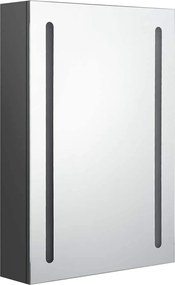 LED koupelnová skříňka se zrcadlem šedá 50 x 13 x 70 cm 326497