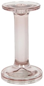 Růžový skleněný svícen Brinnes - Ø 9*16 cm