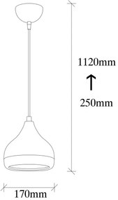 Lustr na lanku YILDO 1xE27/40W/230V bílá/zlatá/červená