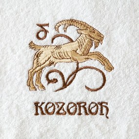 Ručník Veba RUJANA Pruh bílá s výšivkou Kozoroh Velikost: 50x100 cm