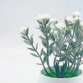 Bytová dekorace - umělá rostlina v květináči - výška 11 cm Barvy: bílá