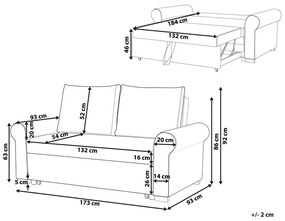 Vínově červená rozkládací pohovka SILDA Beliani