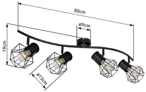 GLOBO PRISKA 54017-4 Stropní svítidlo