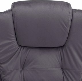 Masážní kancelářská židle tmavě šedá samet 20572