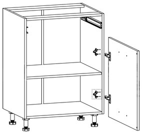 LANGEN ap | dolní skříňka D60S1 | push open | UNI provedení | artisan