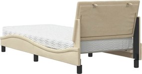 Postel s matrací Hanko krémová 90 x 200 cm textil 3310508