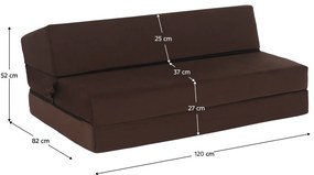 Kondela Skládací matrace/křeslo, 2v1, hnědá, VEDIS