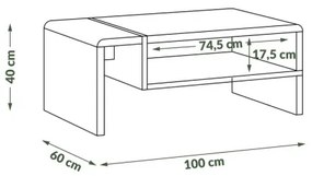 Konferenční stolek FRED bílá/šedá