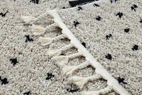 Dywany Łuszczów, Běhoun Berber Syla B752 dots cream, 60x200, bílá, kuchyně