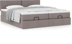 Osmanský rám postele s matracíes taupe 200x200cm textil 3311984