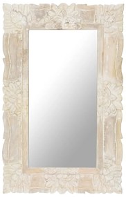 Zrcadlo bílé 80 x 50 cm masivní mangovníkové dřevo,  321633 HangarStore.cz