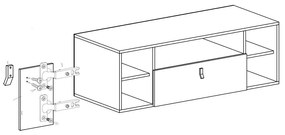 PLANET č | TV stolek PL10| 120 cm | černá/dub/béžová